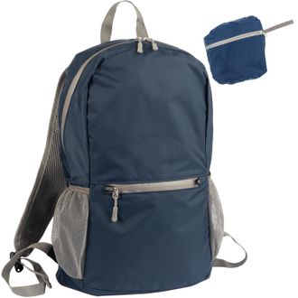 Wedo PACKTOGO Faltbarer Rucksack - Leichter, Wasserabweisender Nylon-Rucksack (12L), Trageriemen gepolstert, Reißverschlüsse wassergeschützt, Trolley-Befes