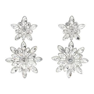 Self Portrait Crystal Tiered Earrings - - Accessories - Damen - Grau - ONE SIZE