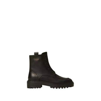 Twinset Chunky Lederstiefel mit Logo - - Shoes - Damen - Schwarzk - 37 EU