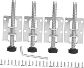 DOITOOL 4 Stück Verstellbare Möbel Füße Schwerlast Höhenverstellbar Nivellierfüße Antirutsch für Tische Schränke Ablagen Möbelstandfüße mit Schrauben und Werk