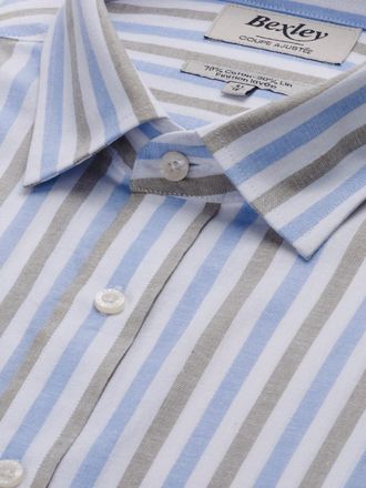 Bexley Simonin - Chemise homme bleu ciel et vert sauge