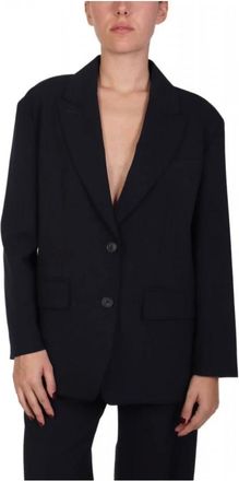 Max Mara Femme, Vestes, Bleu, Taille: 36 FR Blazer en laine stretch