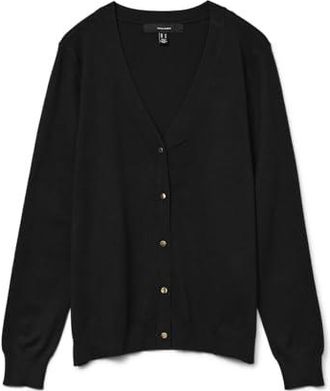 Vero Moda Vmsilje GA Noos Cardigan à col en V, Noir, XL Femme