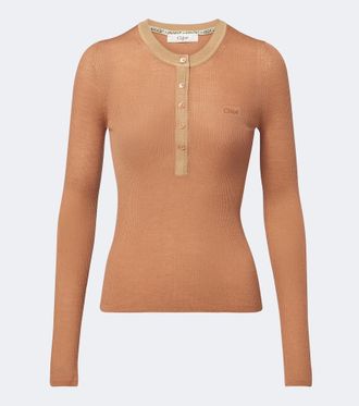 Chlo&eacute; Chlo&eacute; Henley-Top aus Wolle