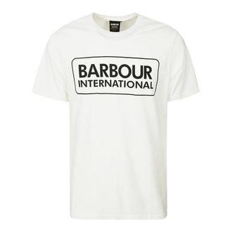 Barbour Homme, Tops, Blanc, Taille: S T-shirt en coton avec logo