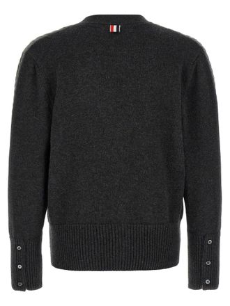 Thom Browne 2-in-1 Trompe Loeil Virgin Wool Cardigan - Grey