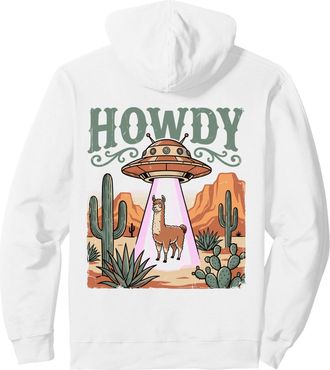 Image UFO Howdy Desert Llama Pullover Hoodie
