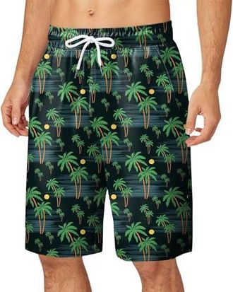 Generic Short de plage d&eacute;t&eacute; pour homme - Paysage d&eacute;t&eacute; insolite - Impression num&eacute;rique avec taille &eacute;lastique - Style d&eacute;contract&eacute; - Short de plage - Vacances - 