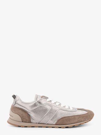 Brunello Cucinelli Laminated leather and suede sneakers - BRUNELLO CUCINELLI - gender_Woman