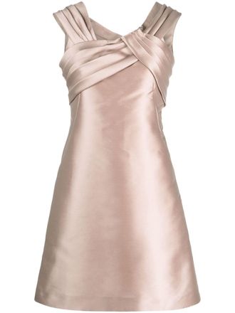 Alberta Ferretti robe courteen satin &agrave; coupe &eacute;vas&eacute;e - Rose