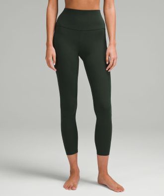 lululemon Align Hose mit hohem Bund und Taschen f&uuml;r Frauen - 64 cm - Gr&ouml;&szlig;e 14 in Legacy Green
