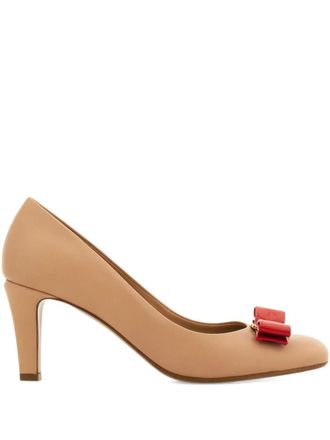 Ferragamo escarpins Vara 70 mm à détail de noeud - Tons neutres