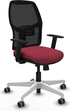 Piqueras y Crespo Alfera Home Office B&uuml;rostuhl mit 1D-Armen, h&ouml;henverstellbare Lendenwirbelst&uuml;tze, ausgestattet mit Syncro/Translack und Schneideschaum, Schwarz/Kastani