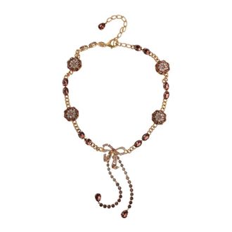 Dolce & Gabbana Femme, Accessoires, Jaune, Taille: ONE Size Ceinture en ton or ornée de cristaux