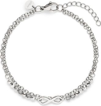 s.Oliver Bracelet - Elegantes Armband aus poliertem Edelstahl - silber - Rolokette verstellbar bis 21 cm - wasserfest & hautfreundlich