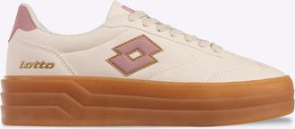 Lotto Plateausneaker LOTTO, Damen, Gr. 38, sanftes wei&szlig;, dunkelrose, Synthetik, Schuhe Plateausneaker, - mit gepolsterter Schaftkante