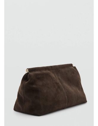 Mango Pochette oversize en daim - Marron-Brown