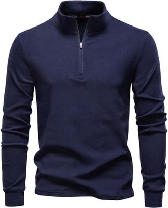 Generic Manteau en peluche décontracté et moelleux pour homme 2025 avec fermeture éclair - Col montant - Chaud - Poids moyen - Chemises à manches longues pour
