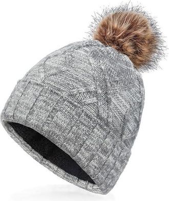 Generic Bonnet Femme Hiver Bonnet Femme Chapeau Femme Hiver Confortable Classique - Bonnet Cache-Oreilles Doubl&eacute; Polaire Hiver, Tricot Thermique, Parfait pour