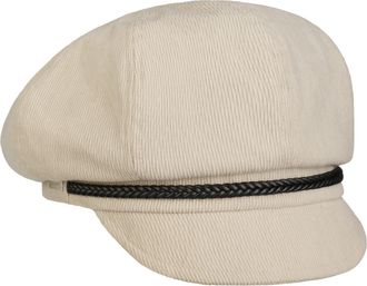 Seeberger Uni Fine Cord Ballonm&uuml;tze Schirmm&uuml;tze Schildm&uuml;tze Newsboy Cap Damen - mit Schirm, Futter Herbst-Winter Winter - One Size beige