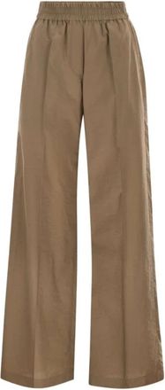 Brunello Cucinelli Femme, Pantalons, Brun, Taille: 44 FR Wide Pantalons