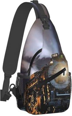 Generic Sacoche Homme Bandouliere Train &agrave; vapeur Multifonction Sling Bag Casual Sac DEpaule pour &eacute;cole Femme Voyage