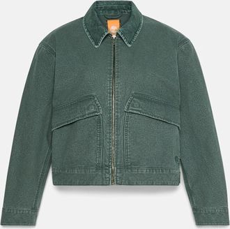 Timberland Strafford Jacke aus gewaschenem Canvas f&uuml;r Damen in Dunkelgr&uuml;n, Damen, Gr&uuml;n, Gr&ouml;&szlig;e