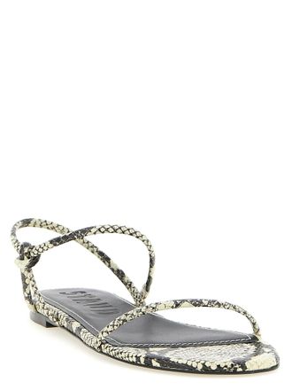 Staud Womens Bicolor Cowhide Flat Sandals