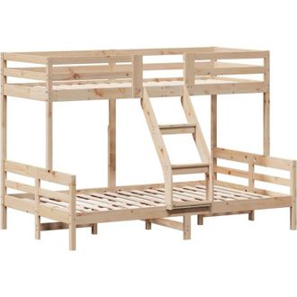 vidaXL Etagenbett 80x200/120x200 cm Massivholz Kiefer vidaXL