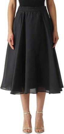 Max Mara Femme, Jupes, Noir, Taille: 38 FR Ecalle Silk Midi Skirt