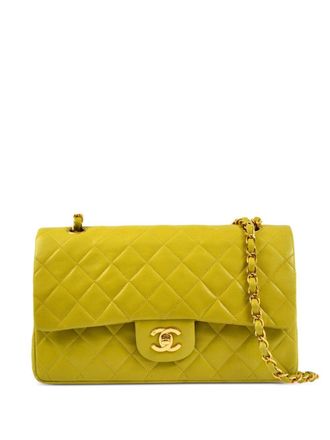 Chanel sac porté épaule Double Flap médium (1998) - Vert