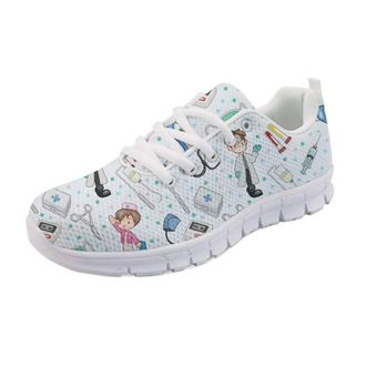 Showudesigns Damen Laufschuhe, Sneaker Tennisschuhe Sneaker Turnschuhe Sportschuhe Freizeitschuhe Nurse Print - Gr&ouml;&szlig;e 39 EU