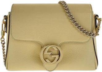 Gucci Sac bandouli&egrave;re en cuir Interlocking Pre-owned - Femme - Pre-owned - Jaune - Taille: ONE Size