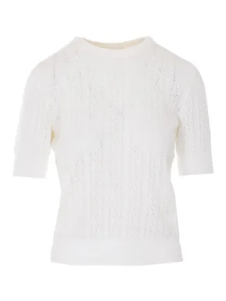 Lisa Yang Pull Col Rond - Blanc