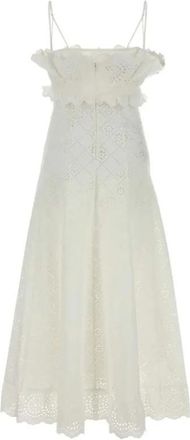 Alberta Ferretti Femme, Robes, Blanc, Taille: 34 FR Sangallo Lace Summer Dress