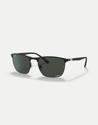 Ray-Ban Rb3686 - Lunettes de soleil &agrave; verres carr&eacute;s polaris&eacute;s gris - Noir