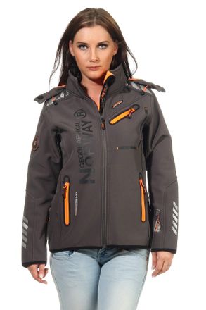 Geographical Norway Damen Softshell Jacke G-ROSE - GRAU/ORANGE - 2XL/5