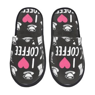 Generic Pantoufles En Feutre I Love Le Caf&eacute; Cozy Accueil Pantoufles L&eacute;gers Chausson Hotel Pour Invit&eacute; Spa Femmes M