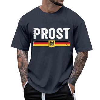 Generic T-shirt pour homme pour les loisirs en plein air, coupe ample avec imprim&eacute; f&ecirc;te de la bi&egrave;re, pour l&eacute;t&eacute; et lautomne, lavable en machine, peut &ecirc;tre comb