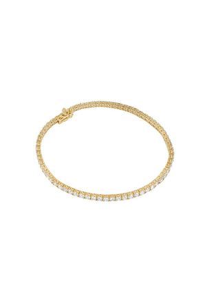 Bespoke 4.27ct Round Brilliant Diamond Yellow Gold Tennis Bracelet