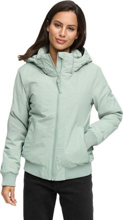 Marikoo Damen Winterjacke (XS-XXL) - wind- und wasserabweisend, mit Kapuze, weiches Fleecefutter - N084 - SmokeyMint Gr&ouml;&szlig;e L - Gr.L