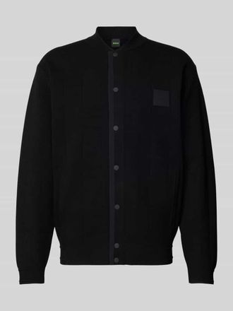 HUGO BOSS Strickjacke mit Label-Patch Modell Drop Needle