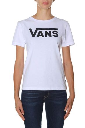 Vans Damen Flying V Crew T-Shirt, Wei&szlig; (White Black), 12 (Herstellergr&ouml;&szlig;e: Large)