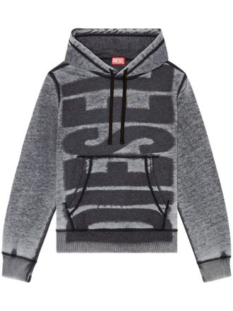 Diesel hoodie S-Ginn-Hood-L1 &agrave; logo imprim&eacute; - Gris