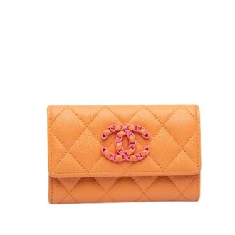 Chanel Pre-owned Quilted Card Holder - - Pre-owned - Damen - Orange - ONE SIZE