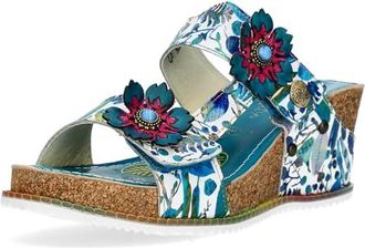 Laura Vita Mules en Cuir pour Femmes Bonito 22, Pointure:37 EU, La Couleur:Turquoise