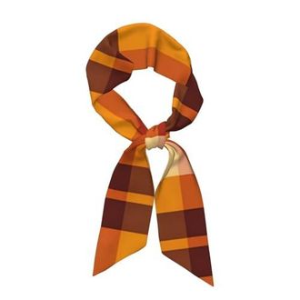 Generic &Eacute;charpe orange noire pour femme - &Eacute;charpe tour de cou pour sac &agrave; main - Bandeau en satin de soie pour le sport, le yoga