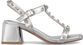 Alma En Pena Alma EN Pena, Femme, Chaussures, Gris, Taille: 40 EU Sandale M&eacute;tallis&eacute;e Strass