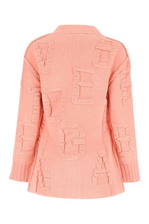 Bottega Veneta Womens Pink Chenille Cardigan 5556 Exterior: Polyamide Elastane Maglieria Sweater