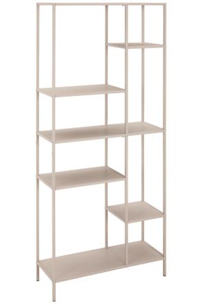 Xora Regal, Greige, Metall, 7 F&auml;cher, 78x175x30 cm, Wohnzimmer, Regale, B&uuml;cherregale